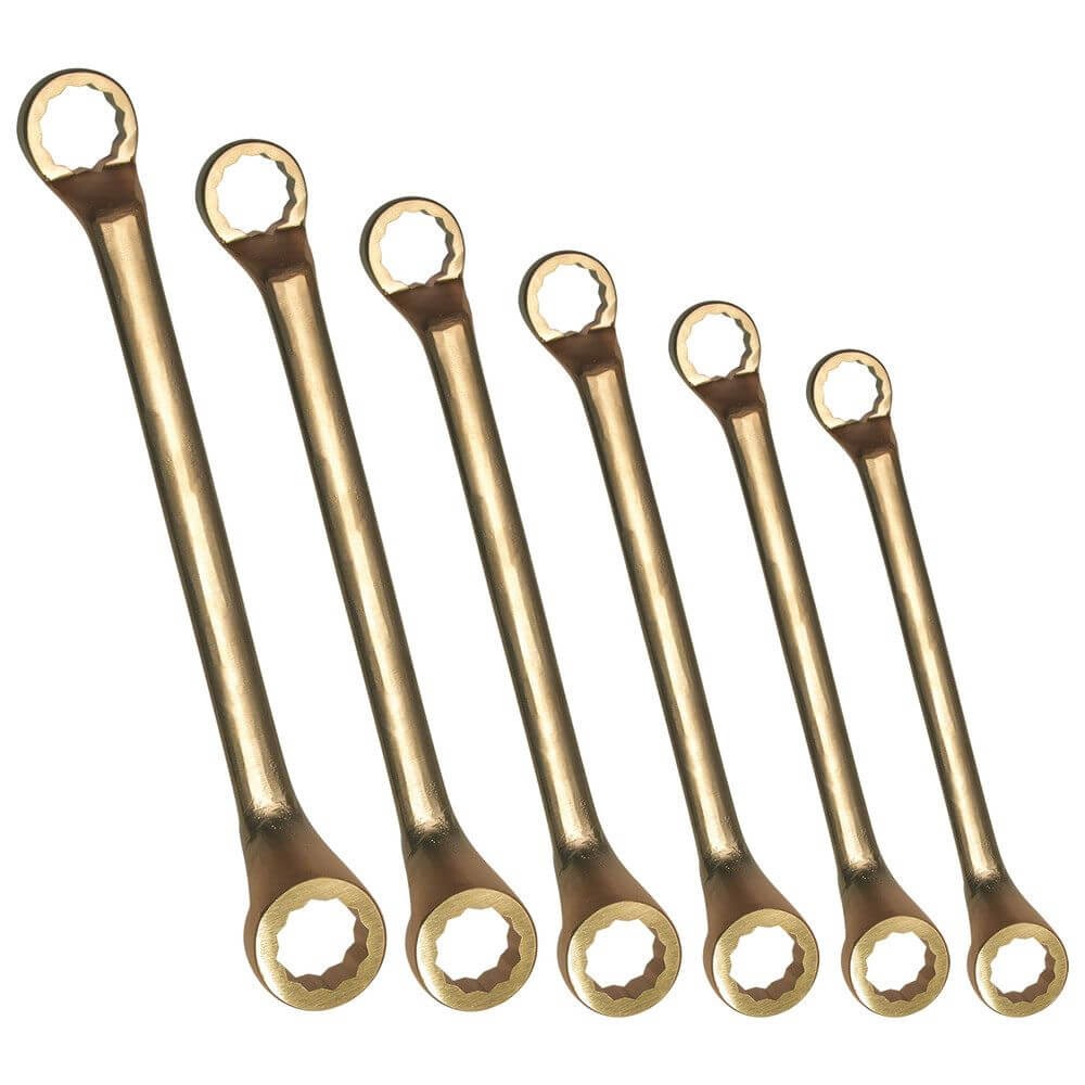 DOUBLE-ENDED RING WRENCH SET, NON-SPARKING, 12 PCE, 6 - 32 MM Non-s...