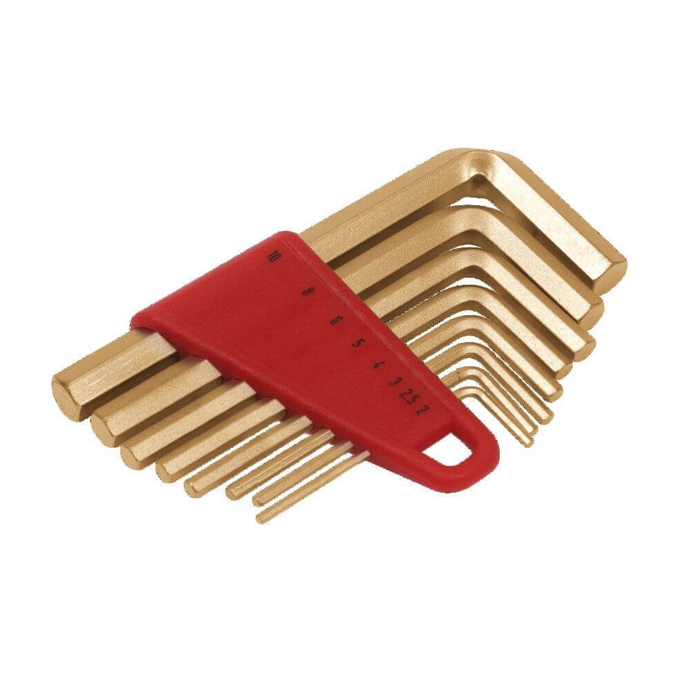SPANNER WRENCH SET, NON-SPARKING, HEXAGONAL, 8 PCE, 2-10 MM Non-spa...